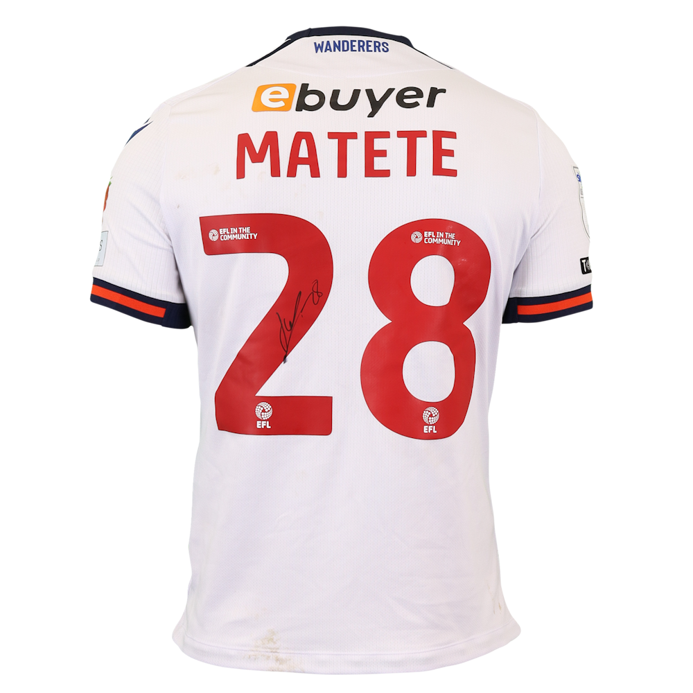 Jay Matete | Stockport County - Bolton Wanderers | MatchWornShirt