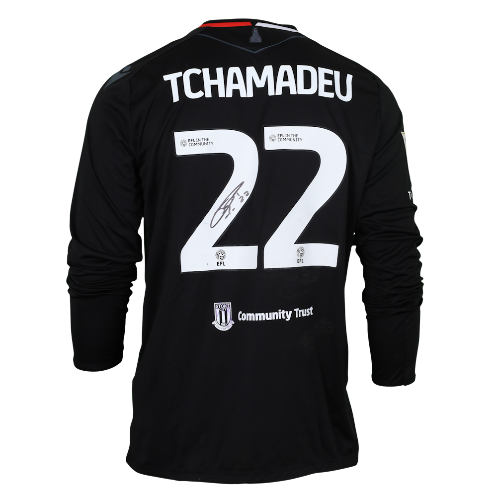 Junior Tchamadeu | Stoke City | Leeds United - Stoke City | MatchWornShirt