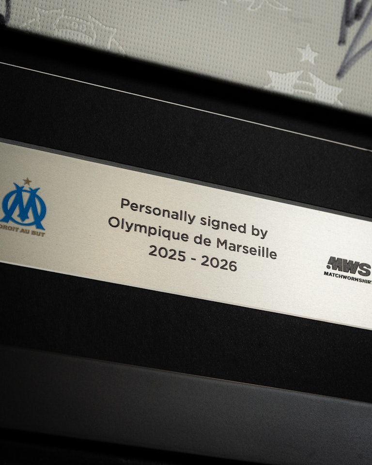 Framed Squad Signed Shirt | Olympique de Marseille | MatchWornShirt